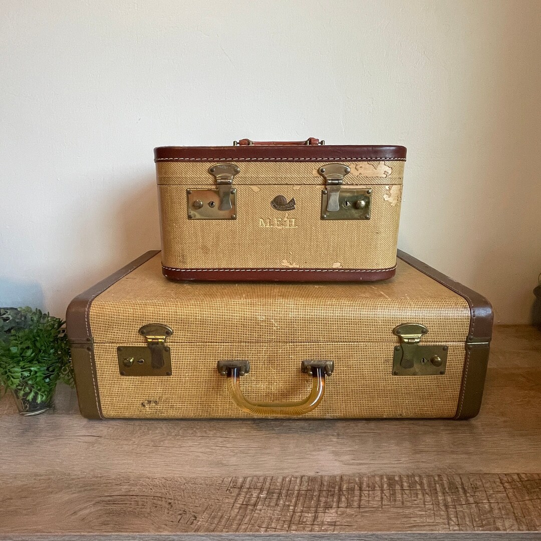 Vintage Suitcases YOU PICK Rappeport Stratosphere Two-tone Tan Tweed ...