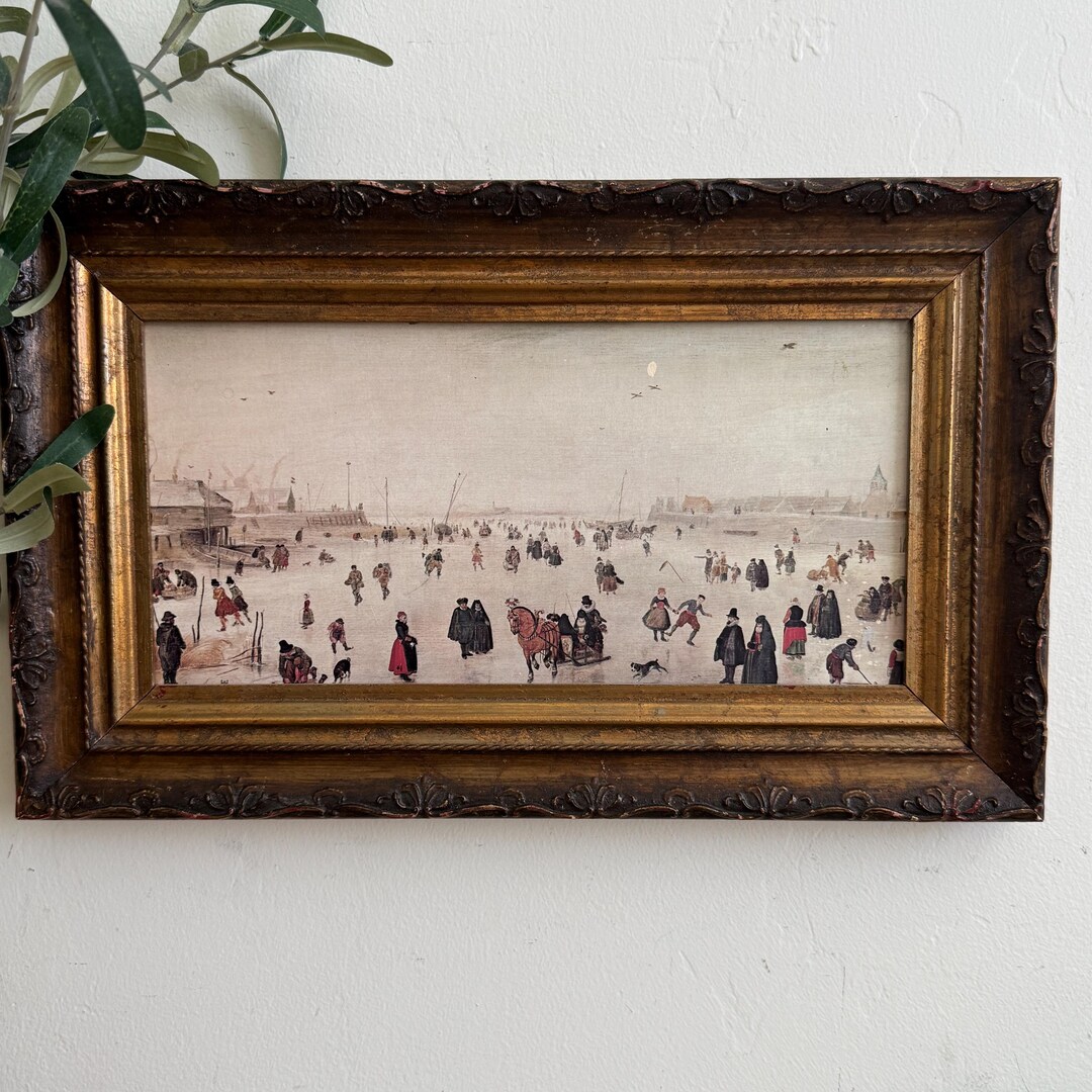 Vintage Winter Ice Skating Framed Print | A Scene on the Ice, Hendrick ...