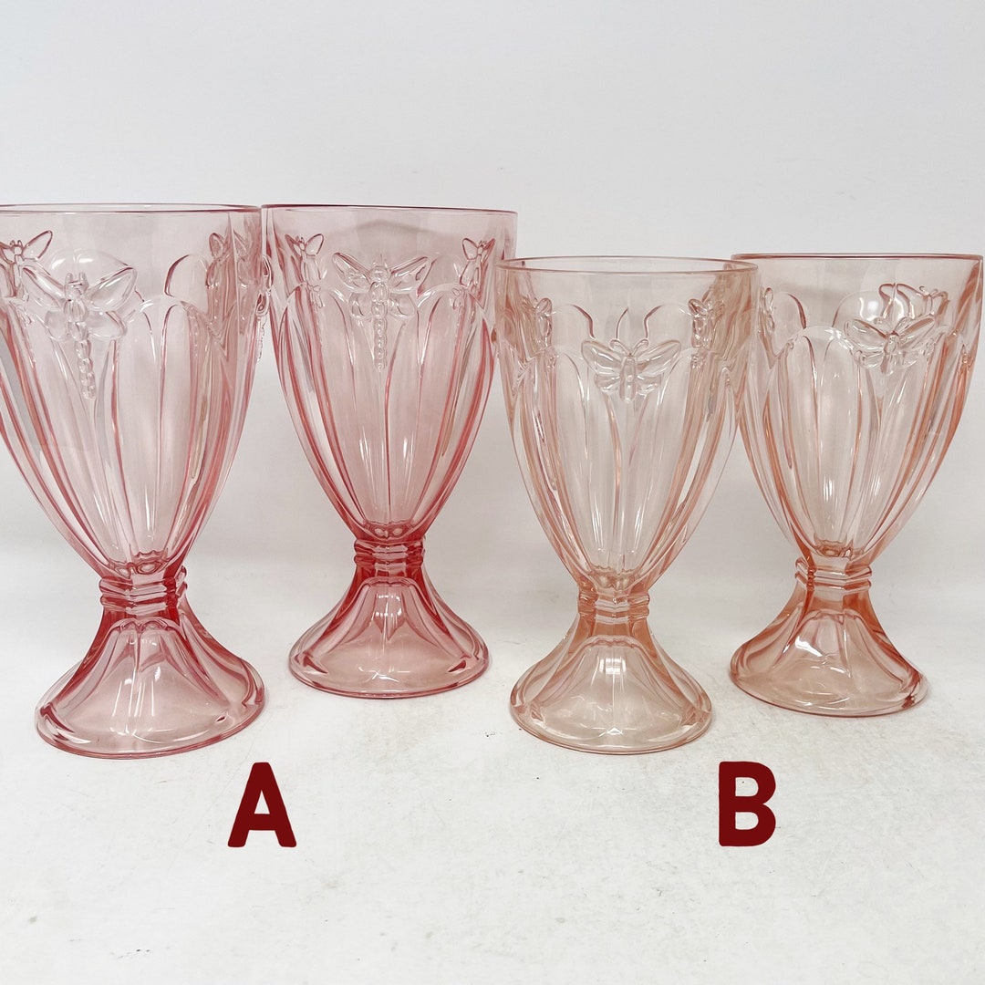 Pink Lenox Butterfly Meadows Glasses - Goblets - Germany - Pink Glasses ...