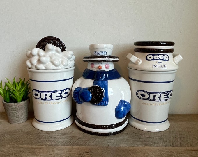Oreo Cookie Jars - YOU PICK - Vintage - Oreo Splash - Snowman - Milk ...