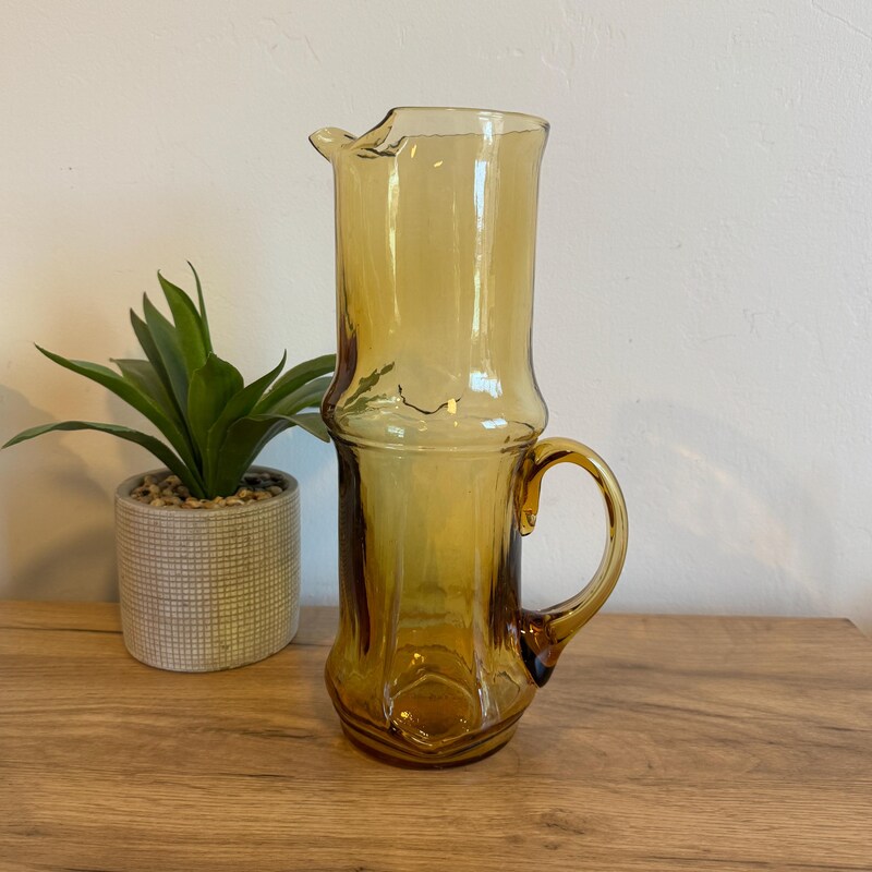 Amber Glass Jug - Etsy