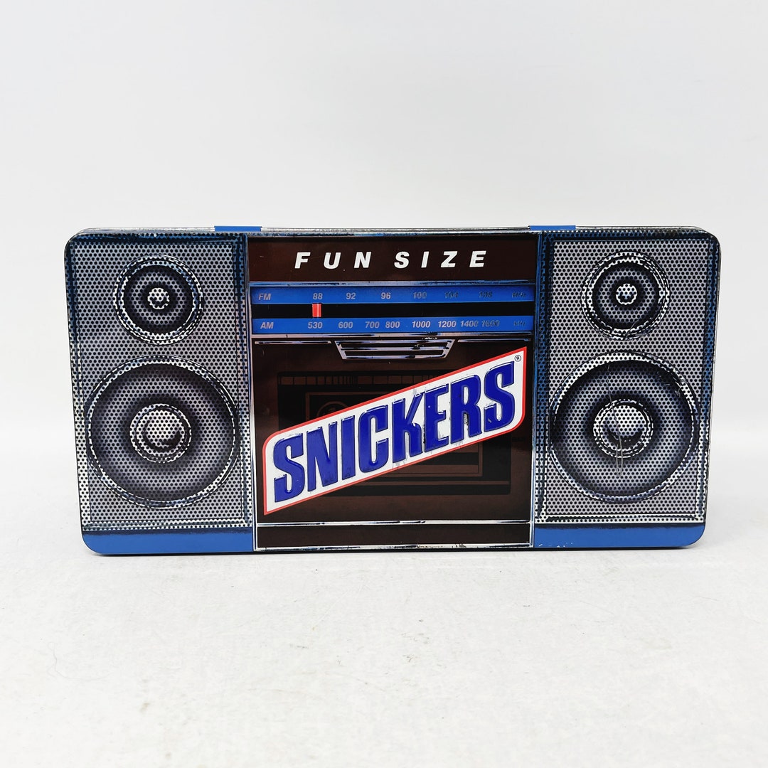 Snickers Boom Box Tin - VINTAGE - Empty Tin - Fun Size - 1990 Edition ...