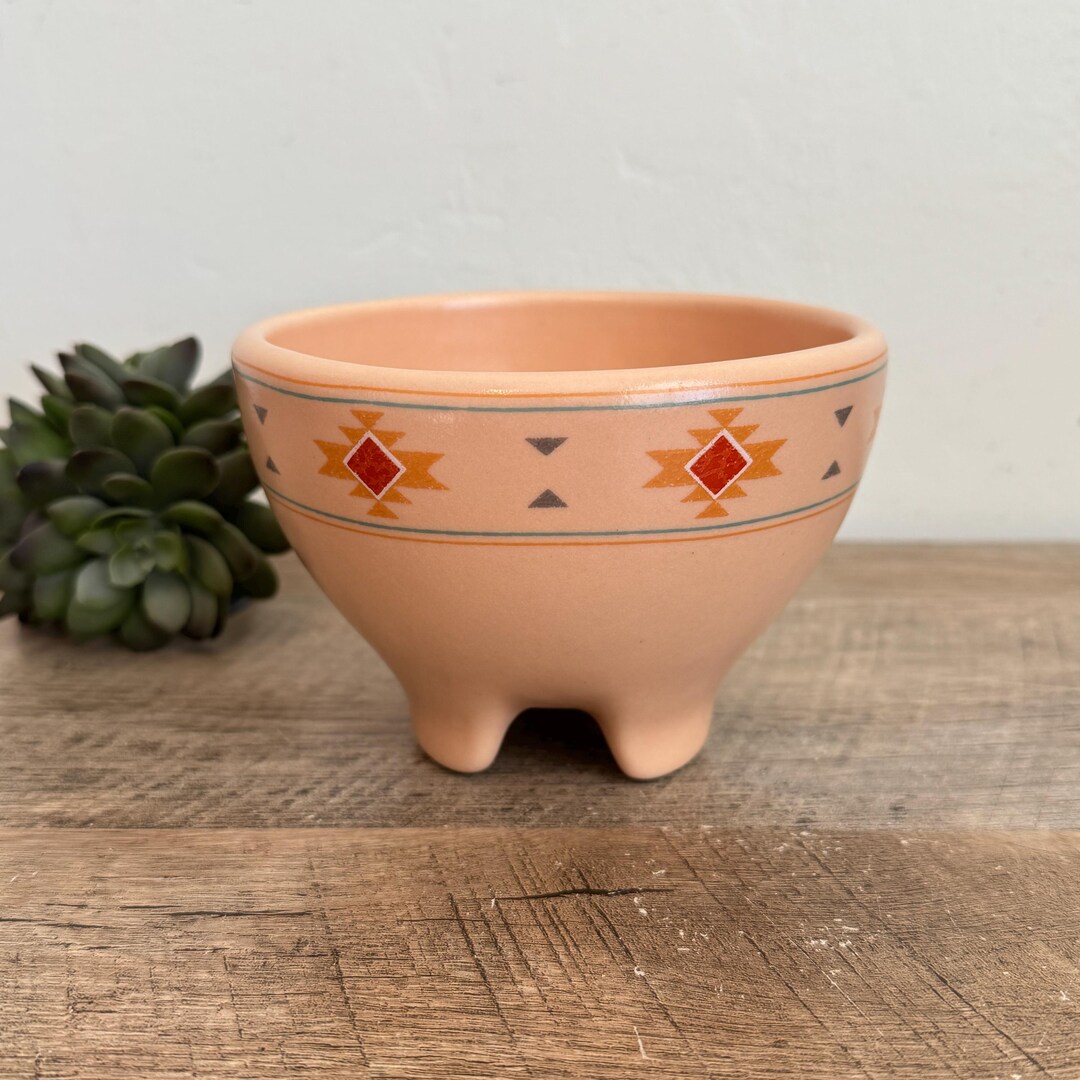 Treasure Craft Bowl - Santa Fe - Adobe - Southwest - Dip Bowl - Peach ...