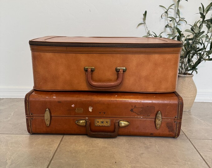 Vintage Suitcases - YOU PICK - Brown - Samsonite Shwayder - Leatherette ...