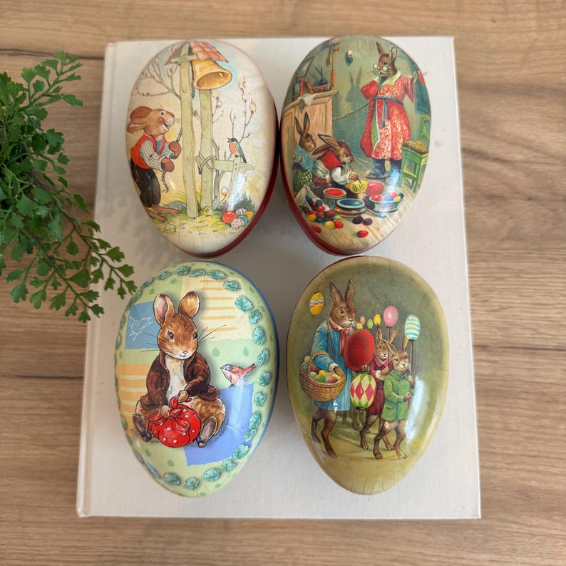Paper Mache Easter Egg | CHOICE | Vintage German Bunny Egg Decor | Hand ...