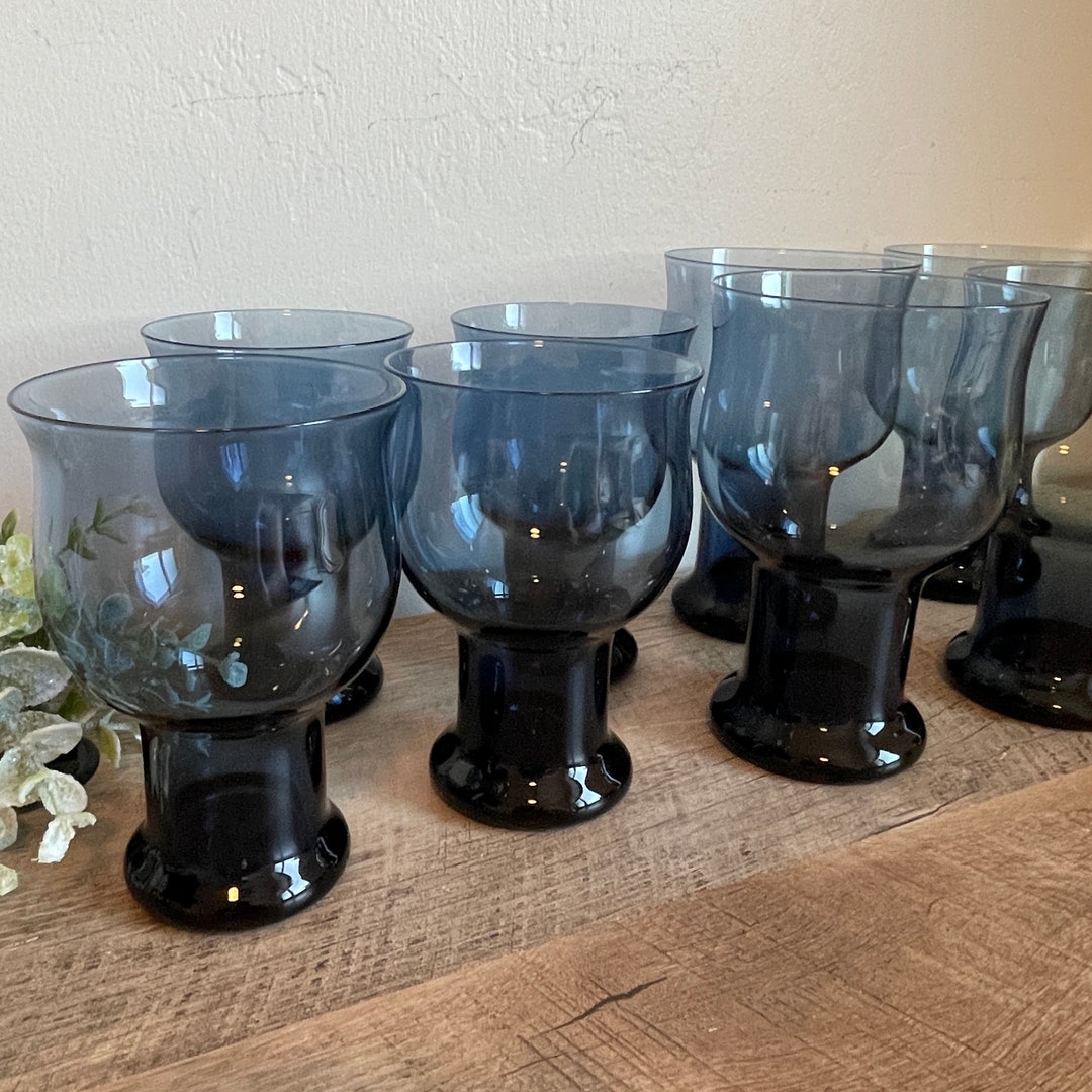 Vintage Clarion Blue Lenox Glasses - CHOICE of Set - Water Goblets ...