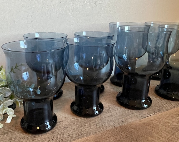 PAIR Vintage Lenox Antique Blue Goblets - 5" Tall, 2.75" Wide - Elegant ...