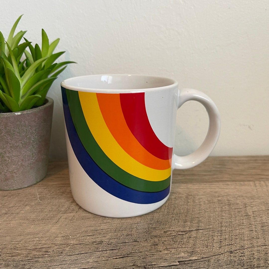 Vintage Rainbow Mug 1980s Rainbow Mug Rainbow Ftda 1984 Coffee Cup Etsy