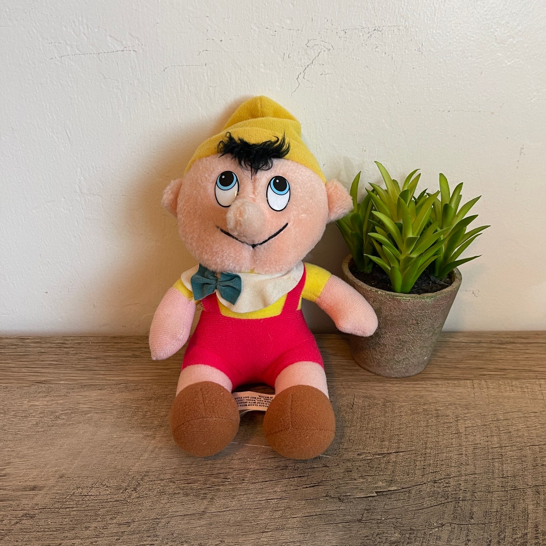 Vintage Pinocchio Doll Plush 1980s Stuffed Doll Walt Disney Productions ...