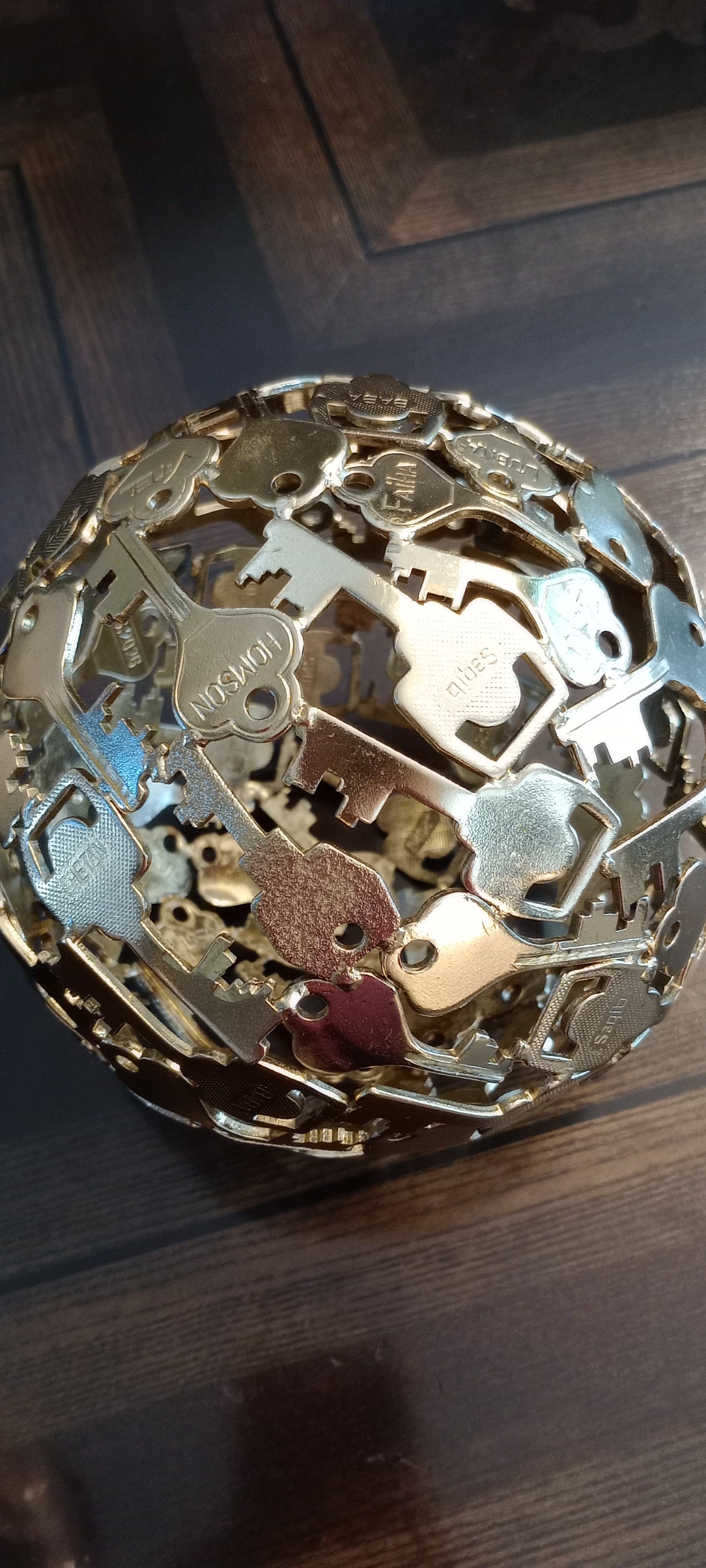 6 Key Ball, Key Globe, Sculpture, Desk Gift, Wedding Gift, Metal ...