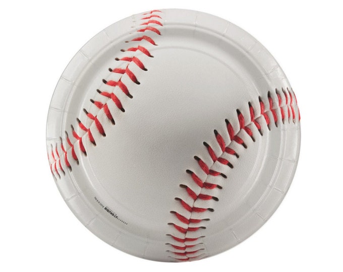 9 Baseball Dinner Plates 8ct, Homerun Themed Birthday Party, Sports ...