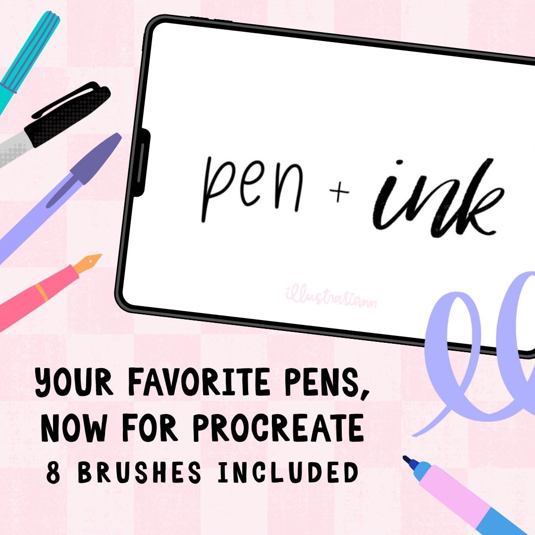 Realistic Procreate Brushes for Inking and Sketching, Procreate Pen ...