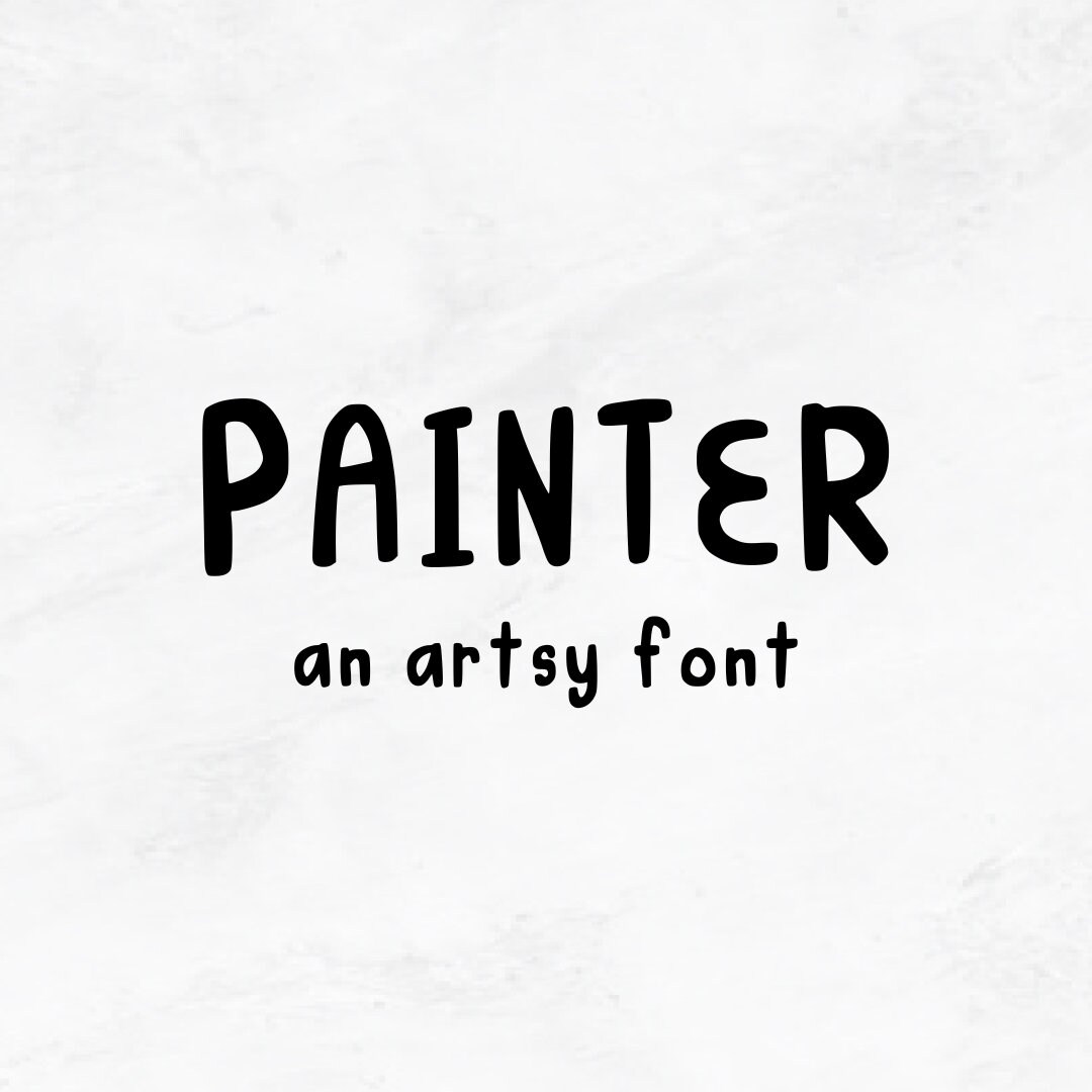 Bold Playful Display Font for Crafts, Paint Lettering Typeface for Graphic Design, Chunky Quirky ...