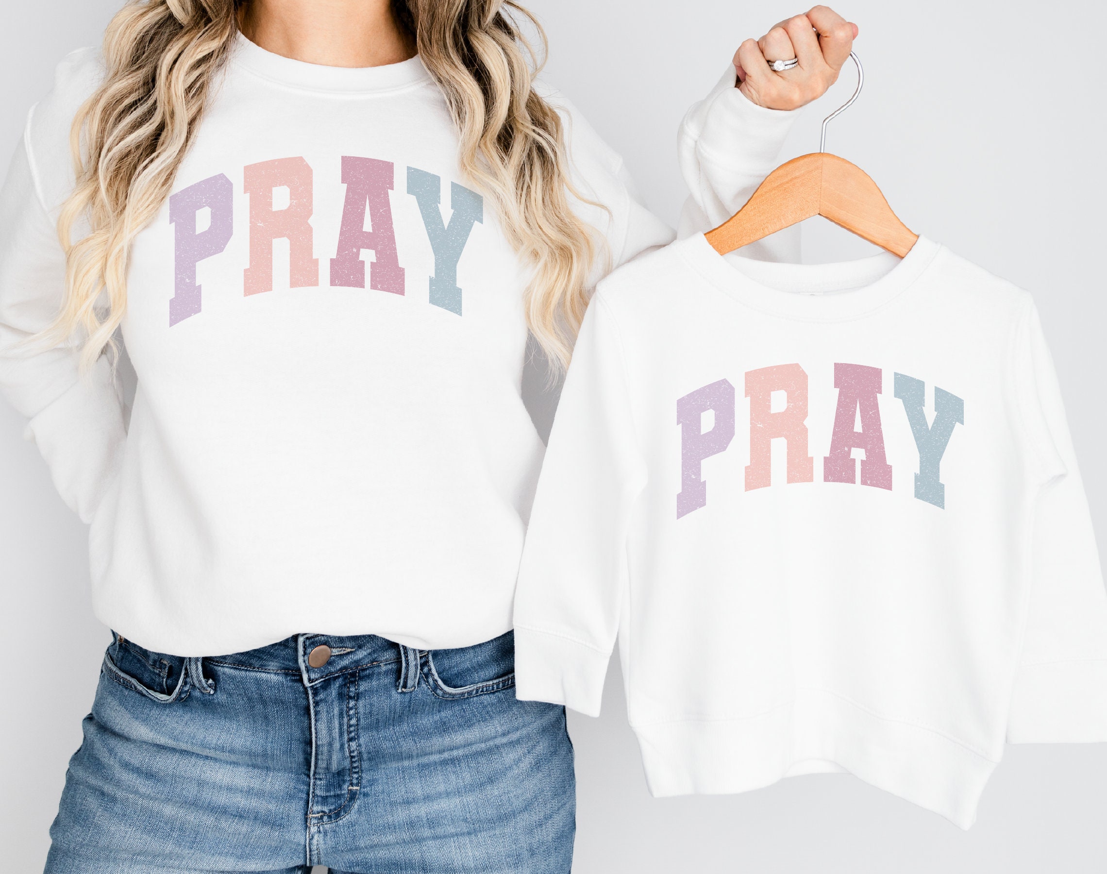 Vintage Varsity Pray Png for Sublimation, Trendy Christian Distressed Design, Faith Bible Png ...