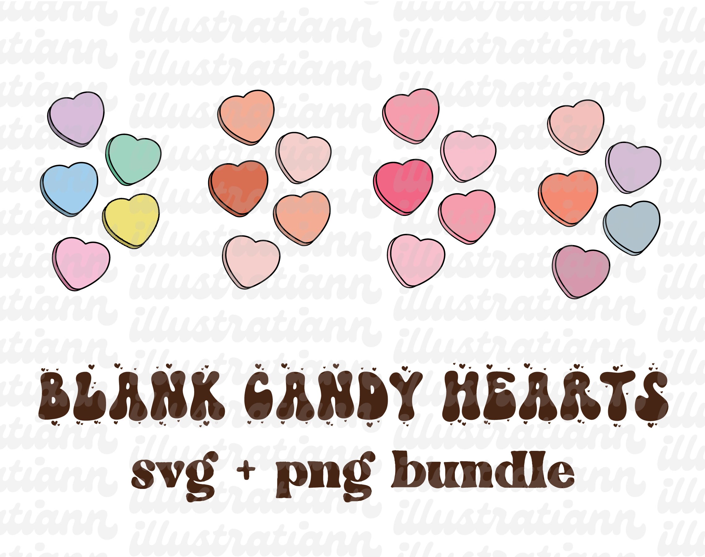 Candy Hearts Clip Art Bundle, Holiday SVG Design Element, Trending ...