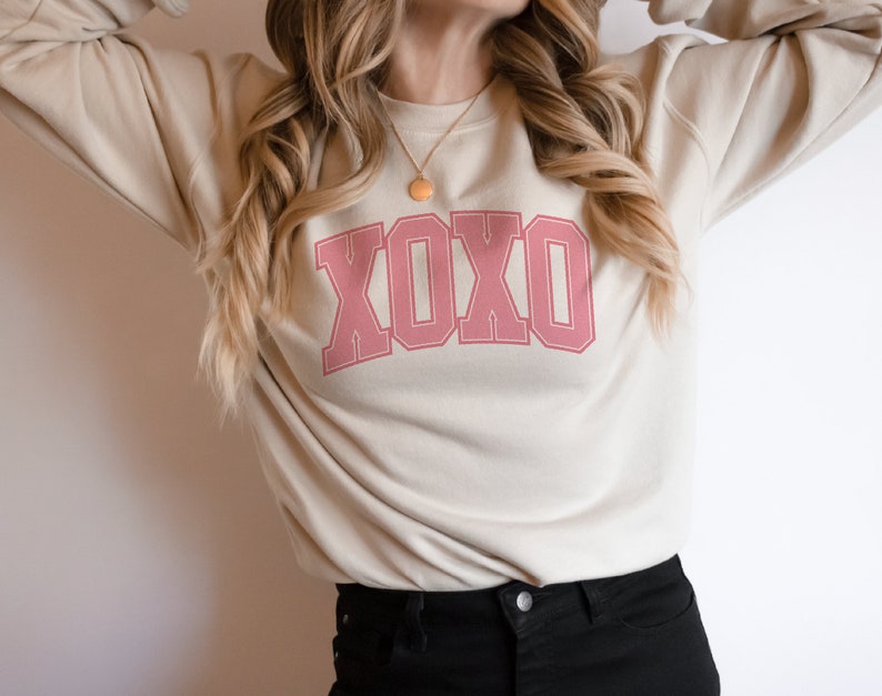Vintage Varsity XOXO Png for Sublimation, Valentines Day Block Letter ...