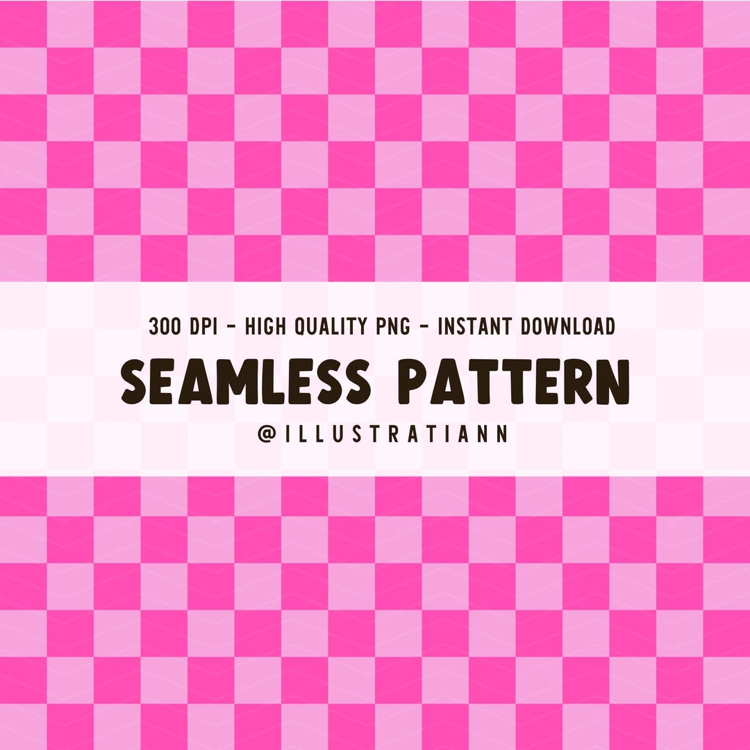 Checkered Pink Seamless Pattern, Preppy Checker Print Digital Paper ...