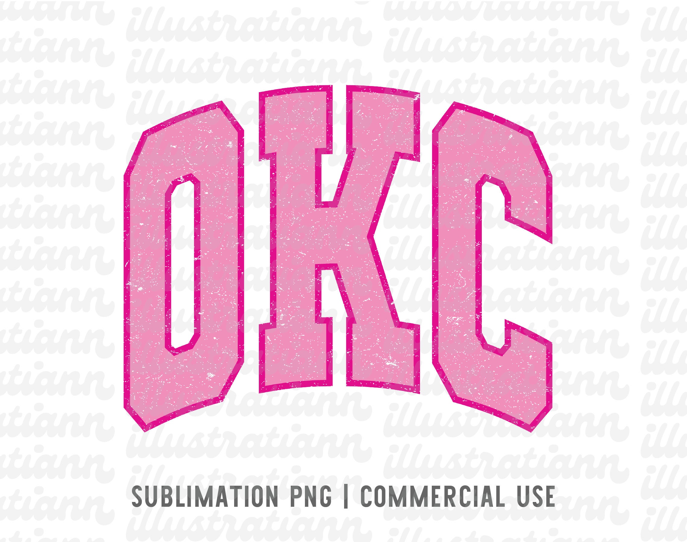 Vintage Varsity OKC Png for Sublimation, Trendy Travel Distressed ...