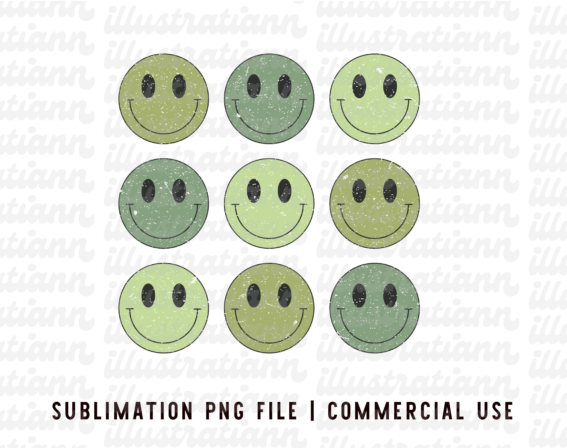 Vintage Smile Face Grid Png for Sublimation, St Patricks Day Happy Face ...