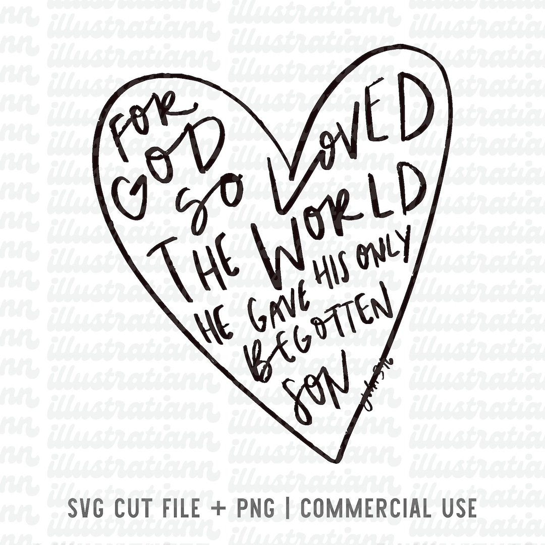 John 3 16 Bible Verse SVG Commercial Use File, Boho Christian ...