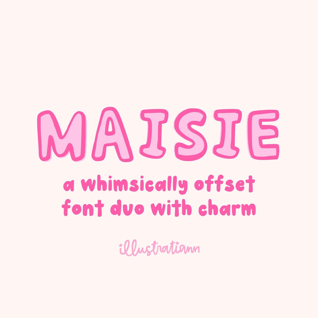 Chunky Outline Font Duo Handwritten, Whimsical Outlined Filled Font ...