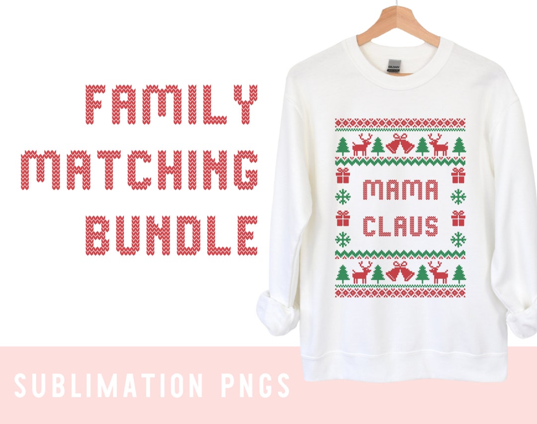 Ugly Christmas Sweater Png Bundle, Family Matching Png for Christmas ...