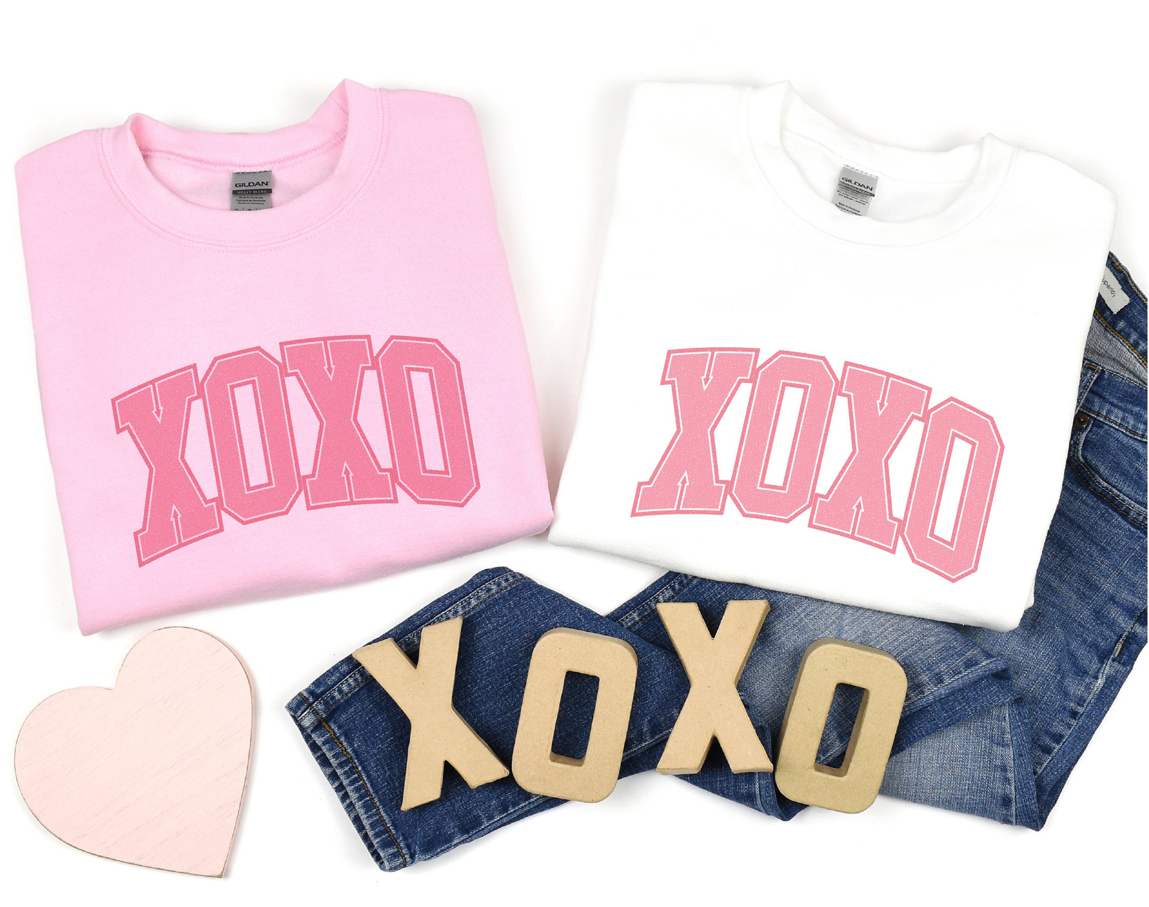 Vintage Varsity XOXO Png for Sublimation, Valentines Day Block Letter ...