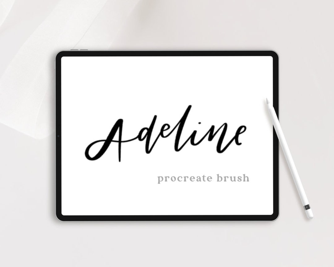 Adeline Calligraphy Brush, Textured Procreate Brush, iPad Lettering ...