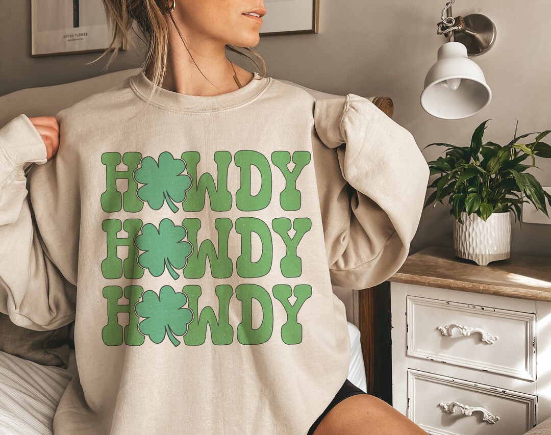 Howdy Shamrock Png for Sublimation, St Patricks Day Western Shirt ...