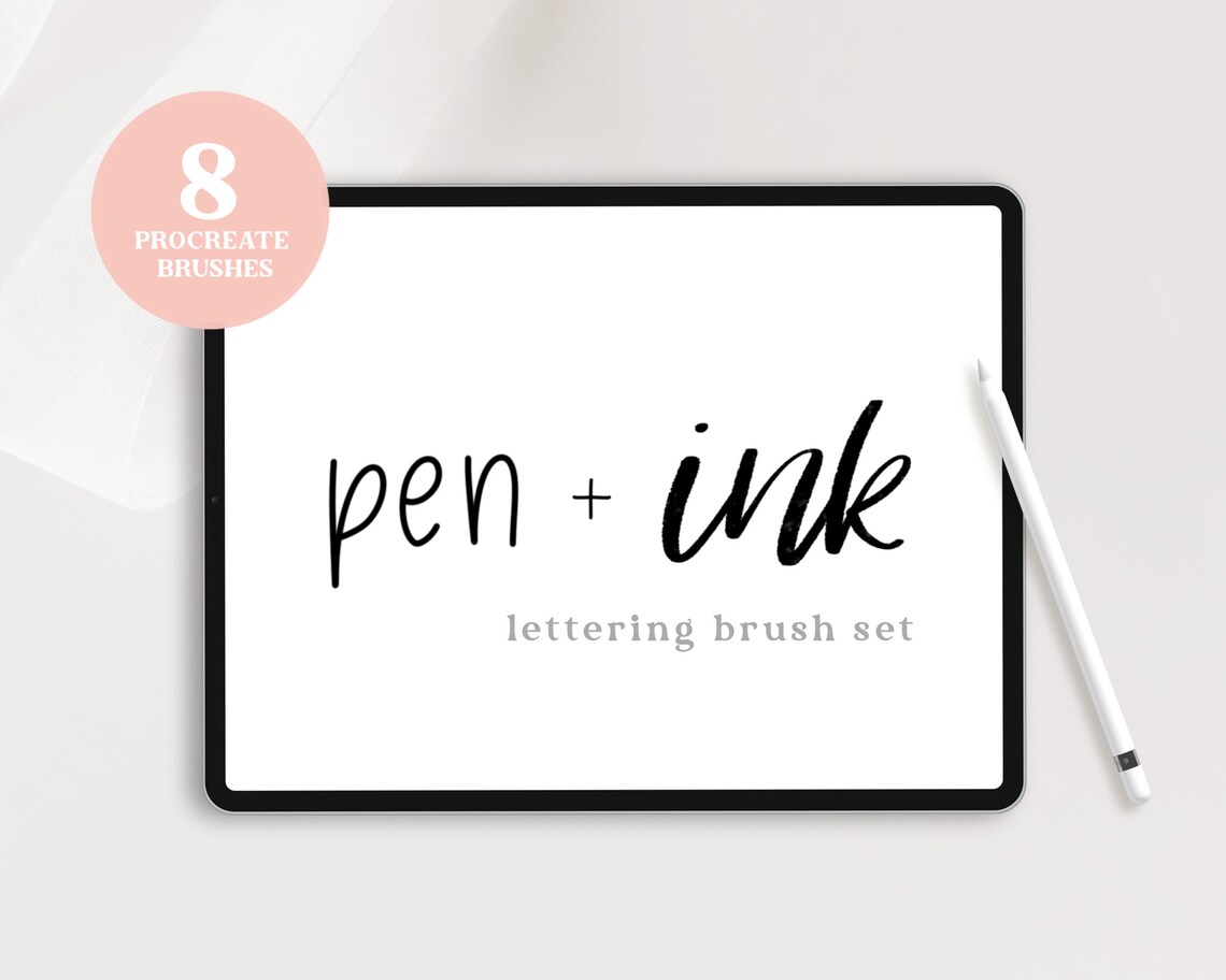 Pen Inspired Procreate Brush Bundle Fineliner Brush Gel Pen | Etsy