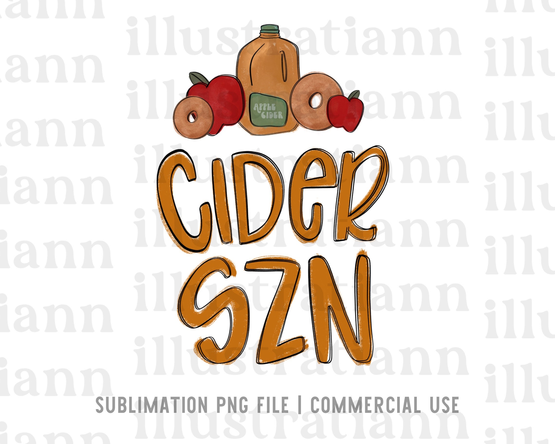 Fall Sublimation Design, Apple Cider Png, Commercial Use Png, Autumn ...