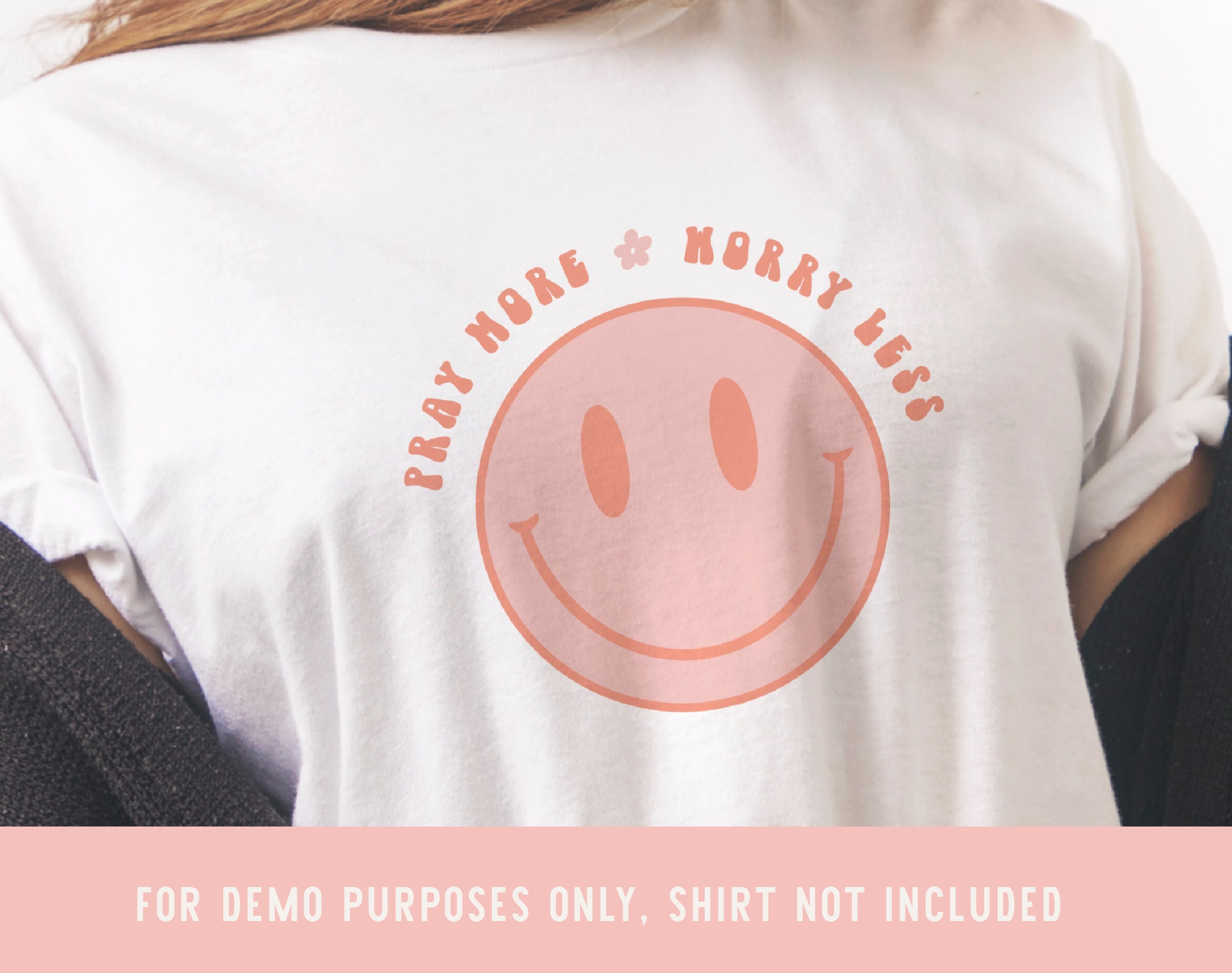 Boho Smile Face Png Commercial Use, Pray More Worry Less Png for ...