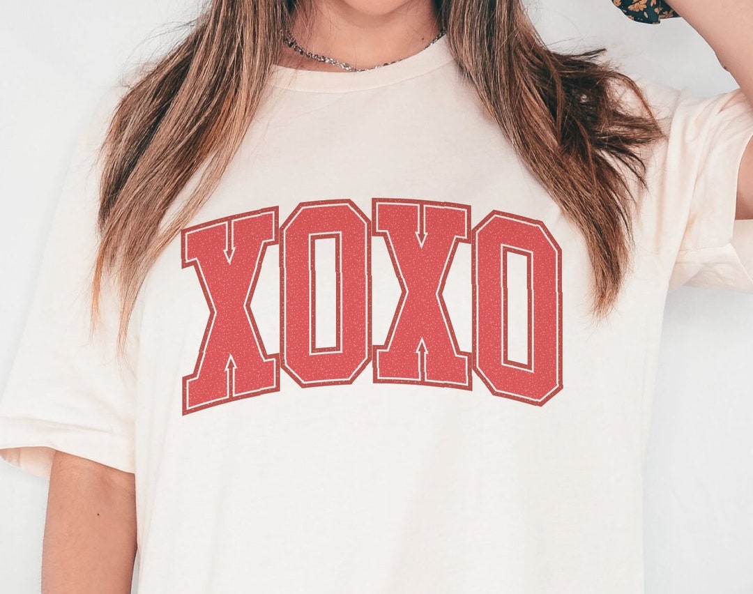 Vintage Varsity XOXO Png for Sublimation, Valentines Day Block Letter ...