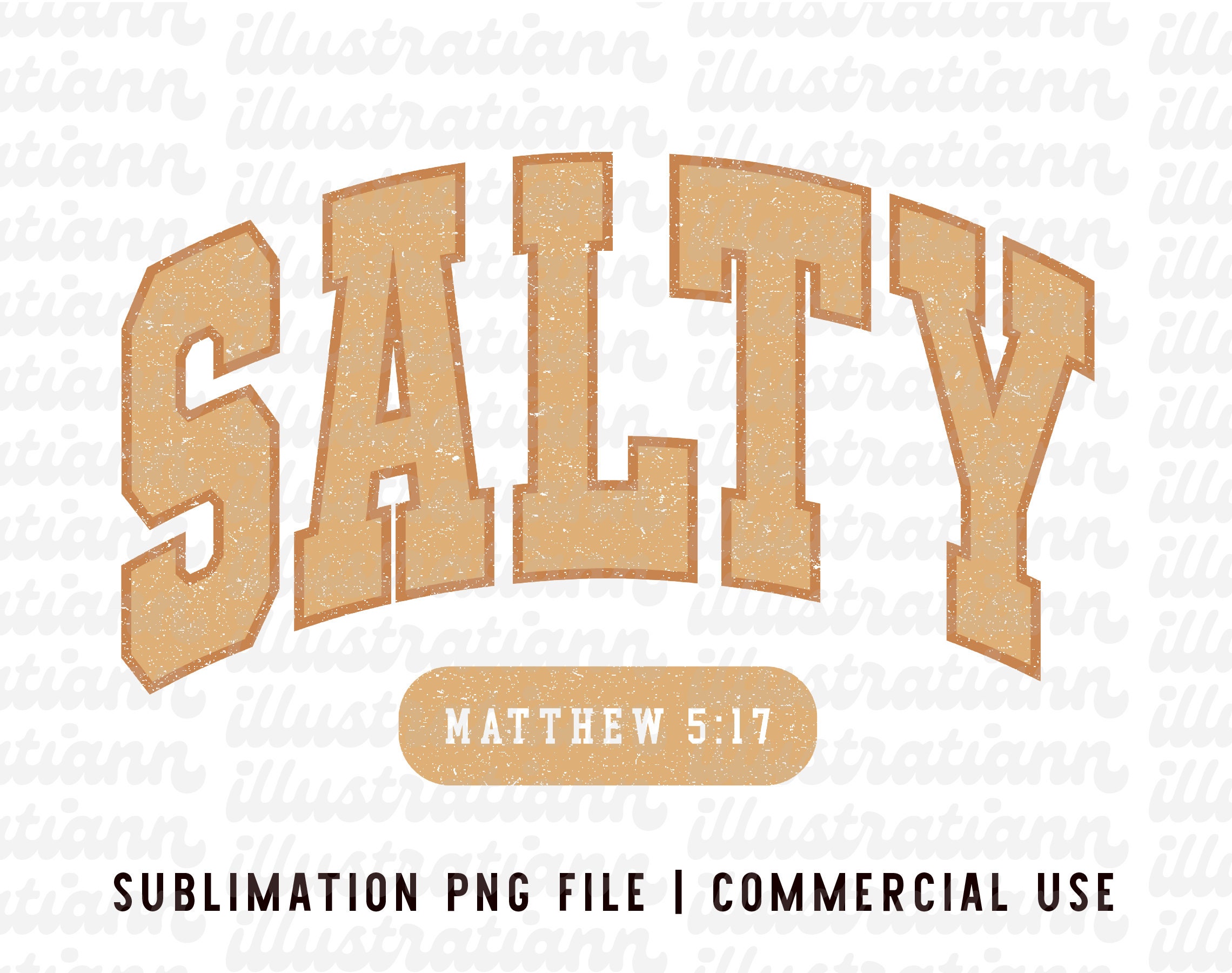 Vintage Varsity Salty Png for Sublimation Matthew 5 Scripture - Etsy