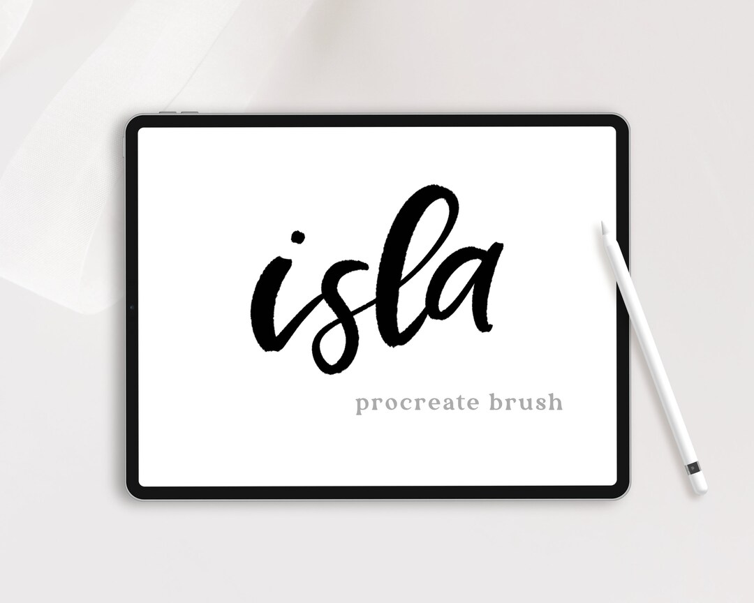 Isla Calligraphy Procreate Brush, iPad Lettering Brush, Textured ...