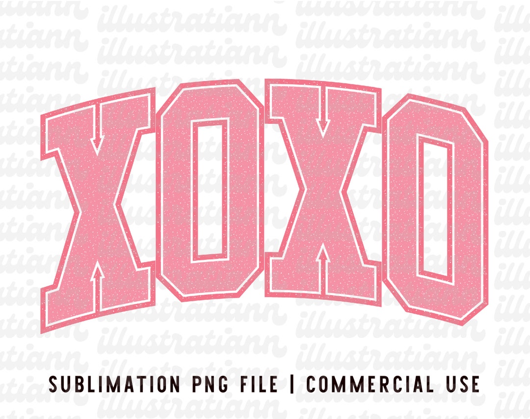 Vintage Varsity XOXO Png for Sublimation, Valentines Day Block Letter ...