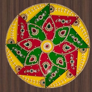 Indian Rangoli, Handmade Acrylic Rangoli for Home and Temple Decor ...