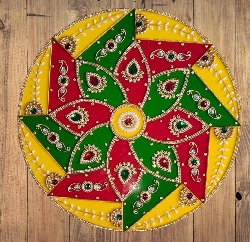 Indian Rangoli, Handmade Acrylic Rangoli for Home and Temple Decor ...