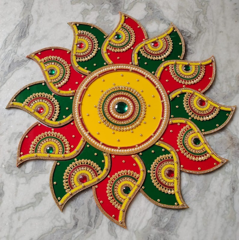 Indian Flower Rangoli Handmade Acrylic Rangoli for Home and - Etsy