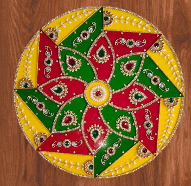 Indian Rangoli, Handmade Acrylic Rangoli for Home and Temple Decor ...