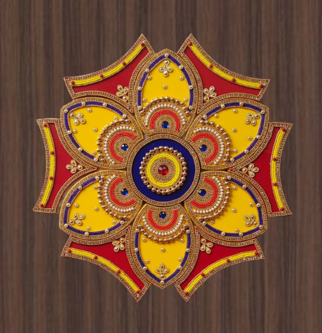 Handmade Acrylic Rangoli, Reusable Rangoli for Home Decor, Traditional ...