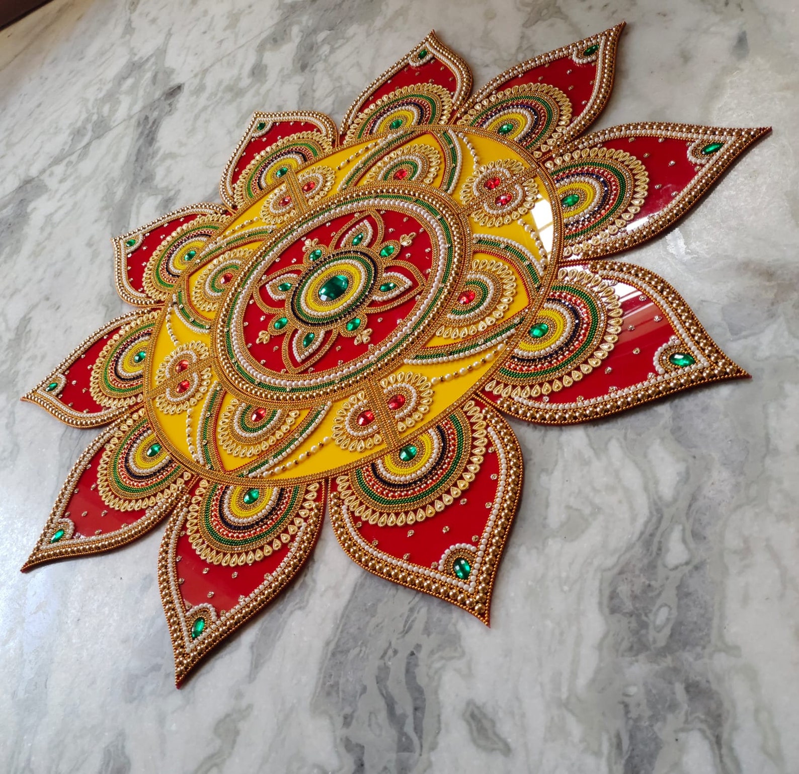 Handmade Acrylic Rangoli for Home and Temple Decor, Traditional Indian ...