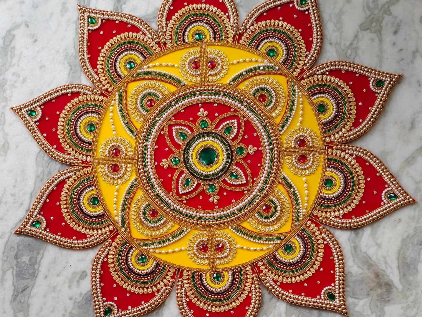 Handmade Acrylic Rangoli for Home and Temple Decor, Traditional Indian ...