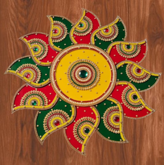 Indian Flower Rangoli Handmade Acrylic Rangoli for Home and - Etsy