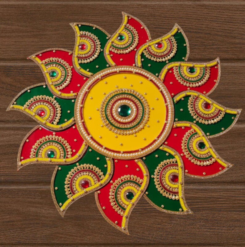 Indian Flower Rangoli Handmade Acrylic Rangoli for Home and - Etsy