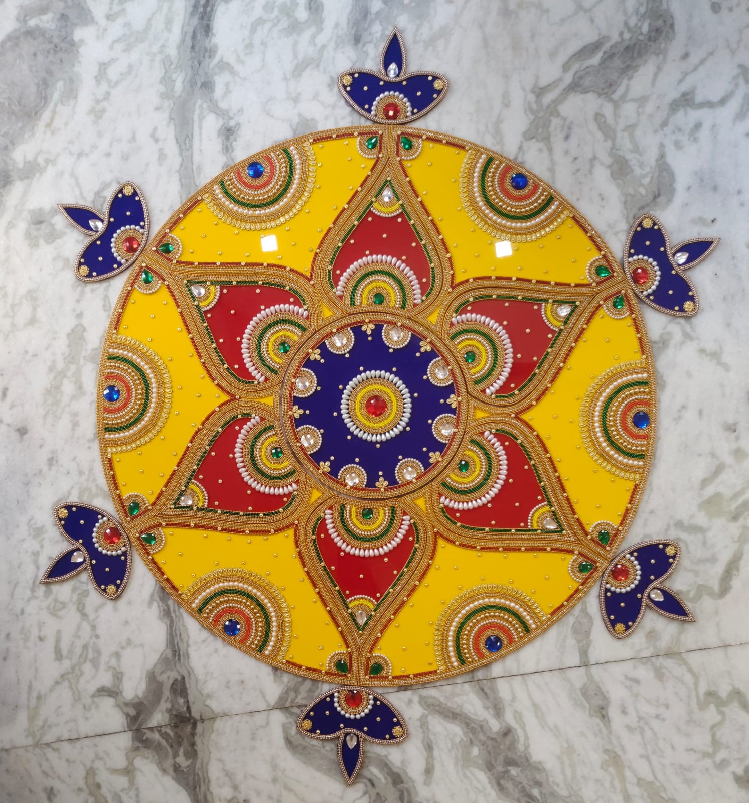 Buy Handmade Acrylic Rangoli for Home and Temple Decor Indian Online in ...
