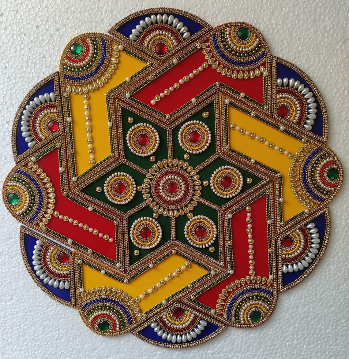 Handmade Acrylic Rangoli for Home and Temple Decor, Indian Rangoli ...