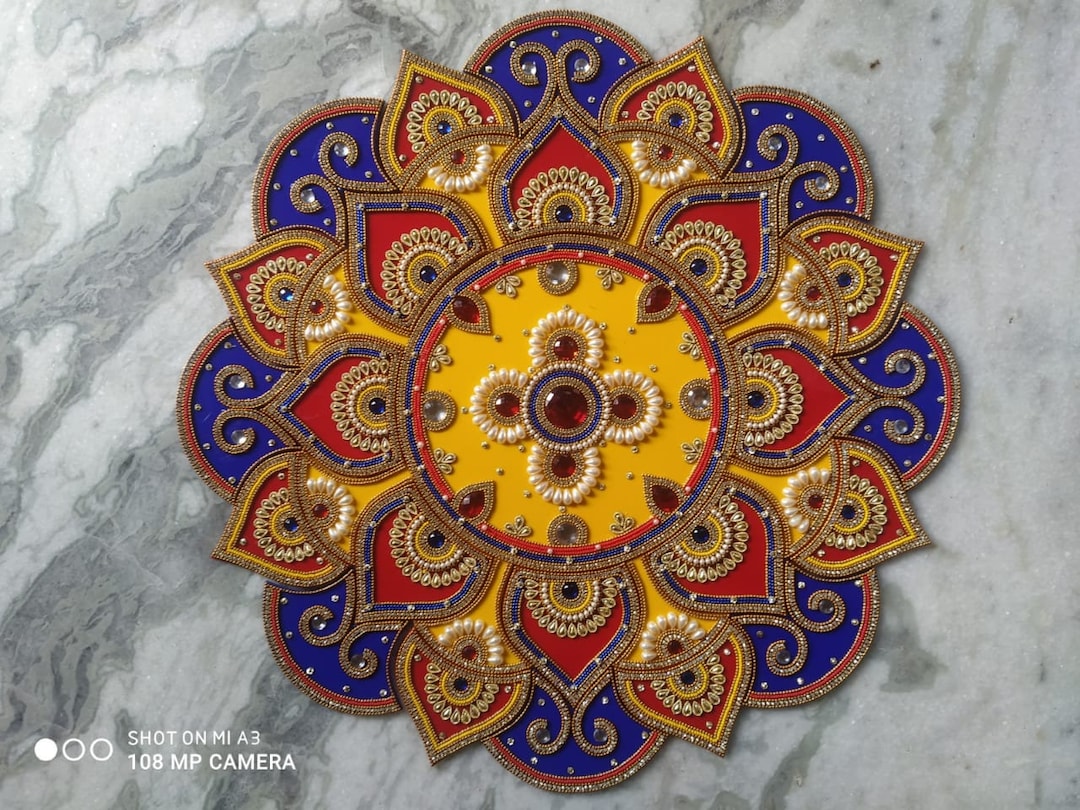 Buy Indian Rangoli, Handmade Acrylic Rangoli for Home and Temple Decor ...