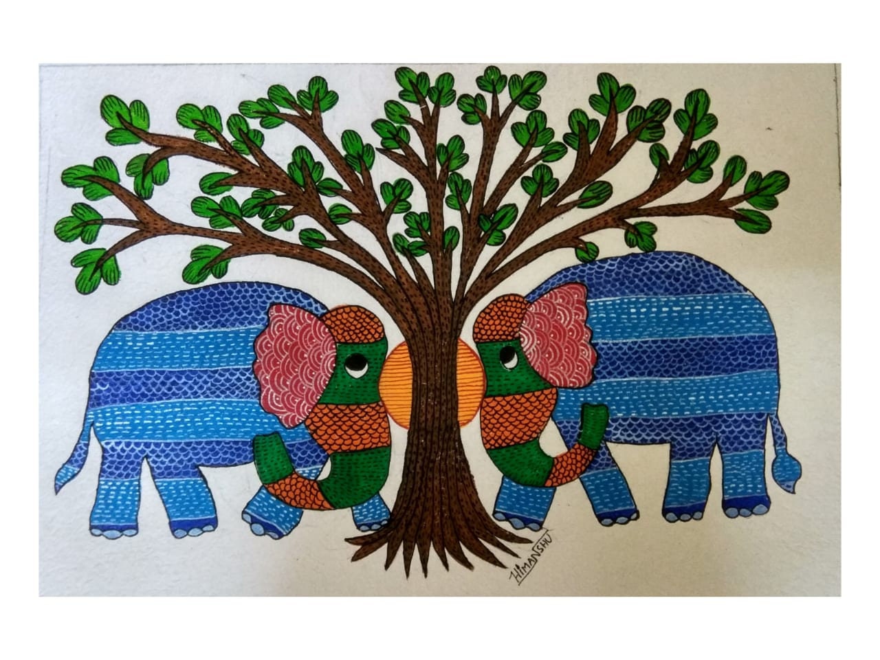 Traditional Indian Art Elephant