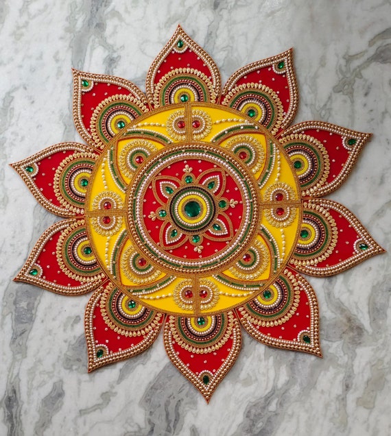 Handmade Acrylic Rangoli for Home and Temple Decor - Etsy